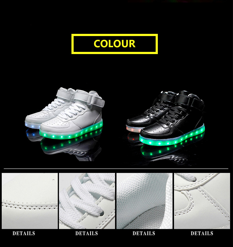 Unisex LED Shoes High Top Breathable Sneakers Light Up Shoes for Women ...