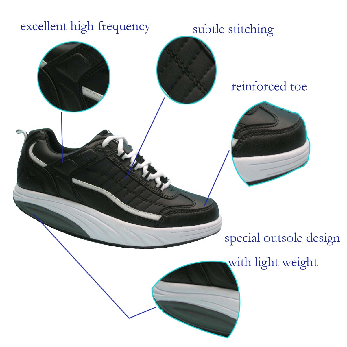 Best Selling Men Stylish Flexible Lightweight Black PU Fitness Running ...